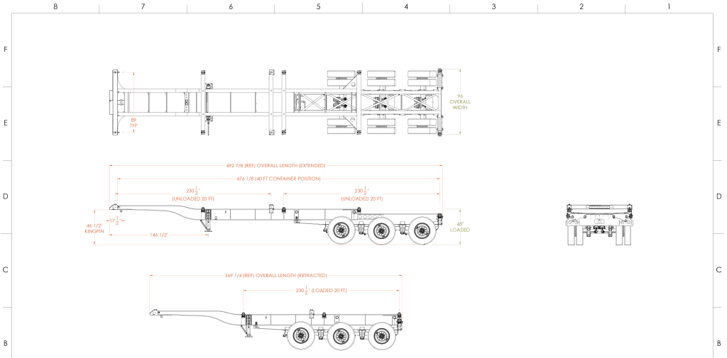 20’/40’ Combo Tri-axle Chassis
